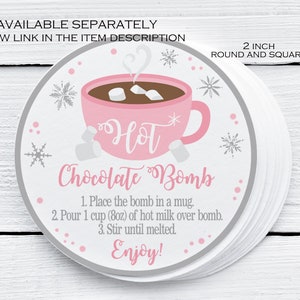 Christmas Hot Chocolate Bomb Tags Printable, Hot Cocoa Bomb ...