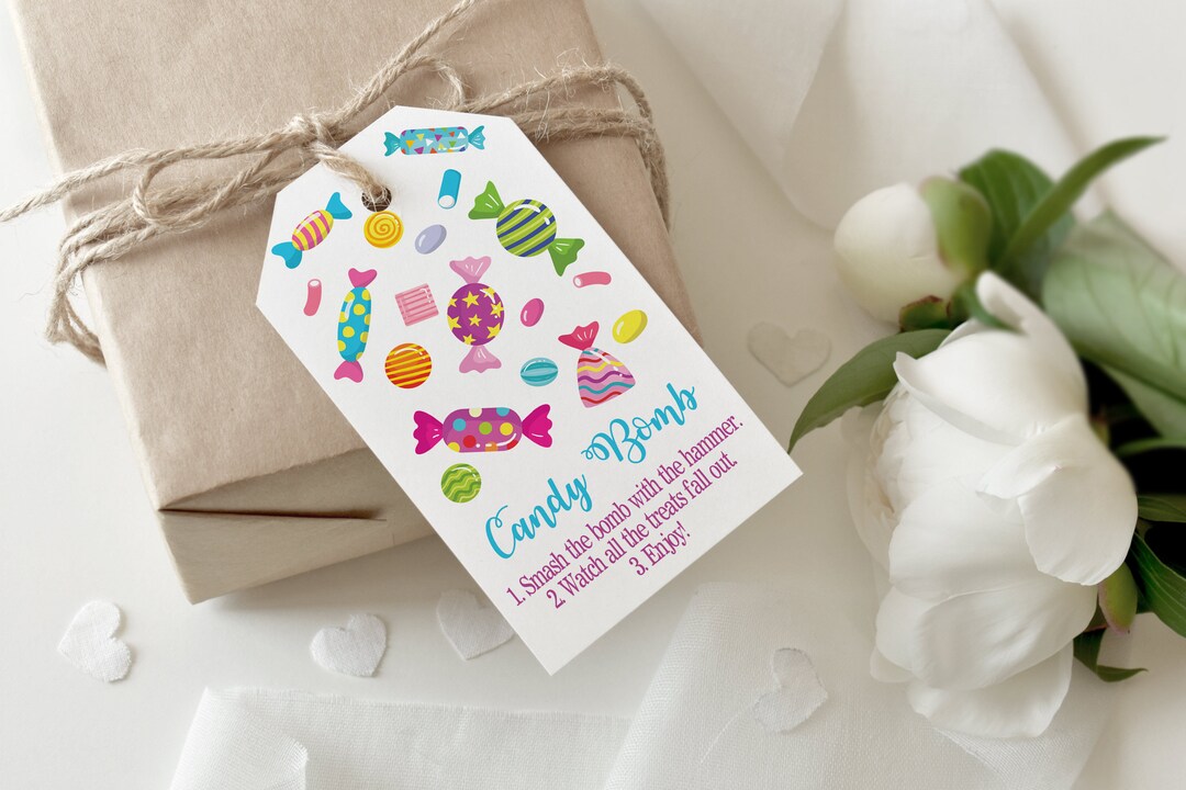 Candy Bomb Tags Printable, Breakable Hot Chocolate Bomb Instructions ...