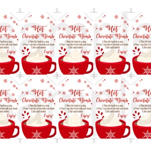 Christmas Hot Chocolate Bomb Tags Printable, Hot Cocoa Bomb ...
