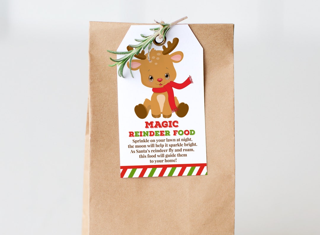Magic Reindeer Food Tags Printable, Party Favors, Kids Christmas Hang ...
