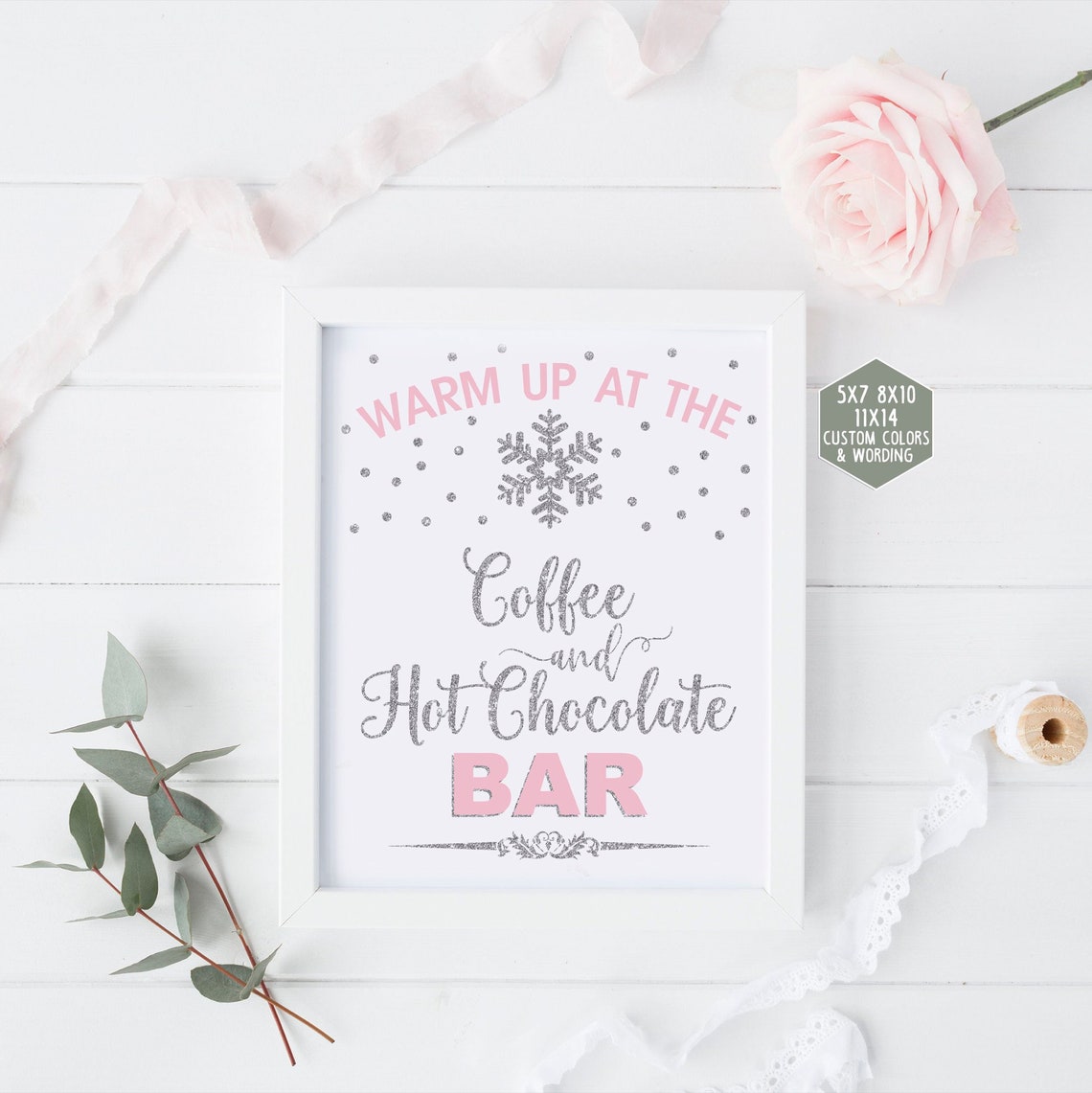 Coffee and Hot Chocolate Bar Sign Printable, Winter Onederland ...