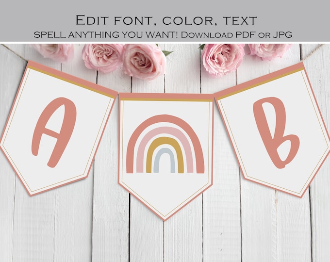 Boho First Birthday Party Decor, Rainbow Baby Girl High Chair , Bunting ...