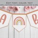 Editable Template Boho Rainbow Banner Printable, Girl Baby Shower ...