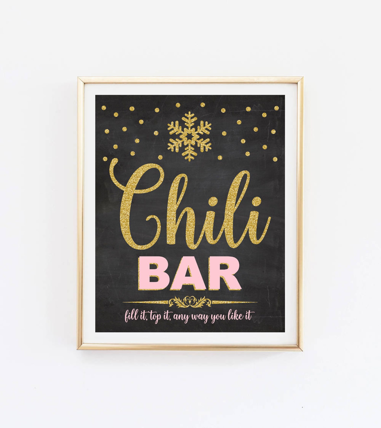 Chili Bar Sign Printable Winter Onederland Decorations | Etsy