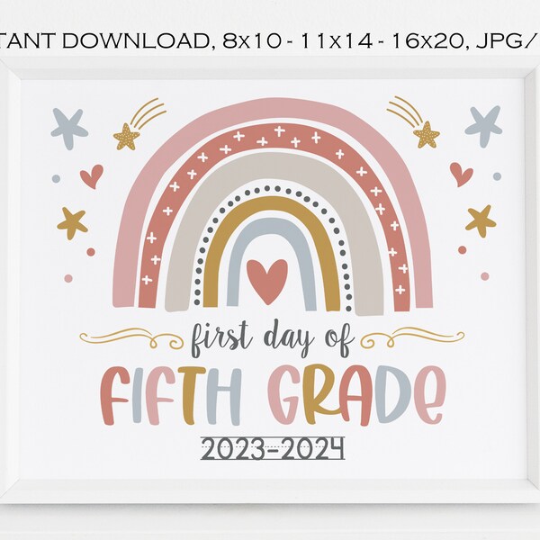 5th Grade Sign - Etsy