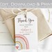 EDITABLE Boho Rainbow Thank You Tag Printable, Baby Shower Favor Tag ...