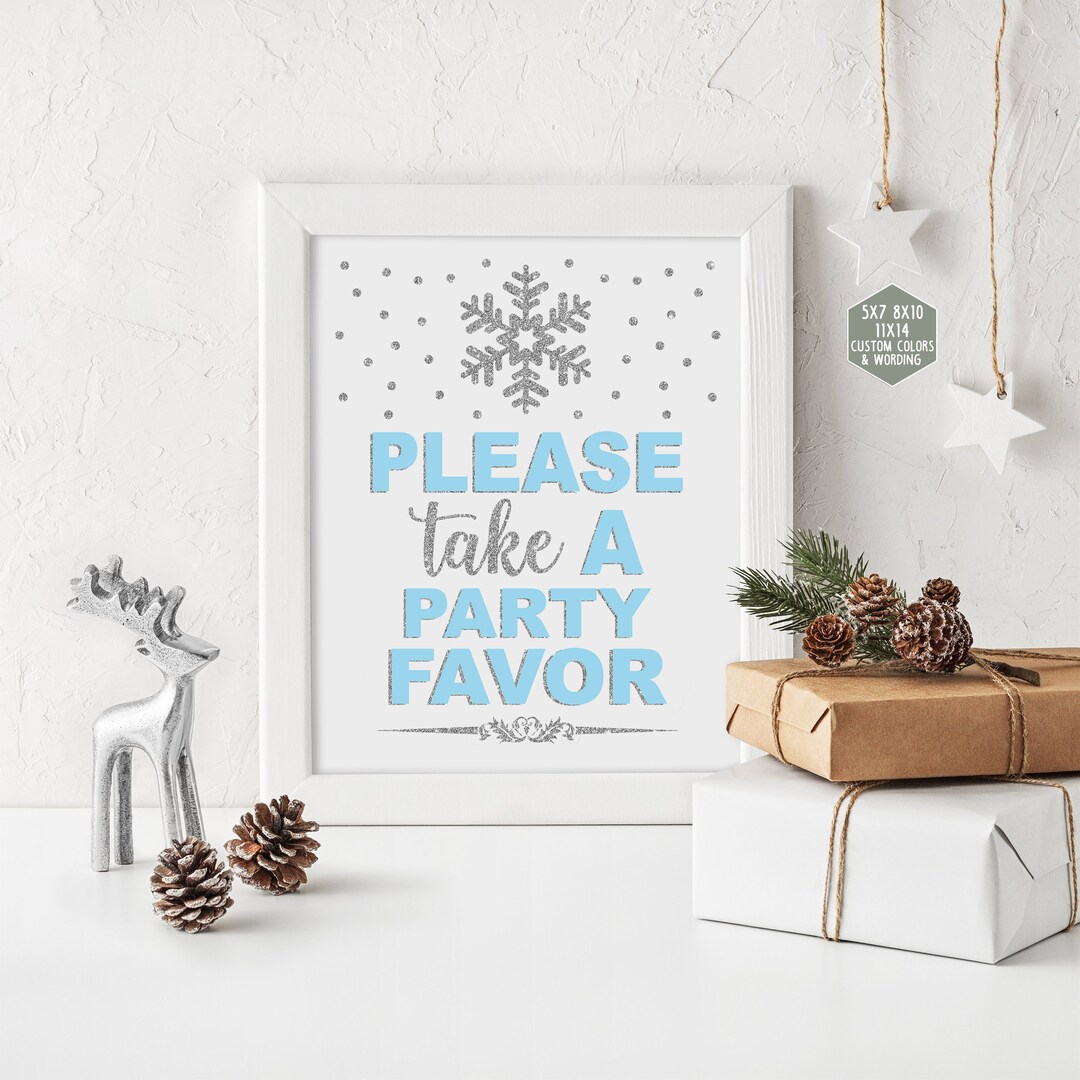 Please Take a Party Favor Sign Printable, Winter Onederland Decorations ...