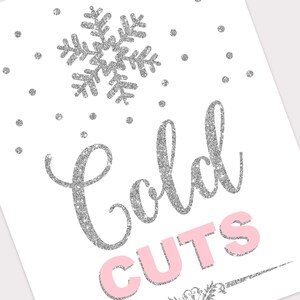 Cold Cuts Sign Printable, Winter Onederland Decorations, Pink and ...