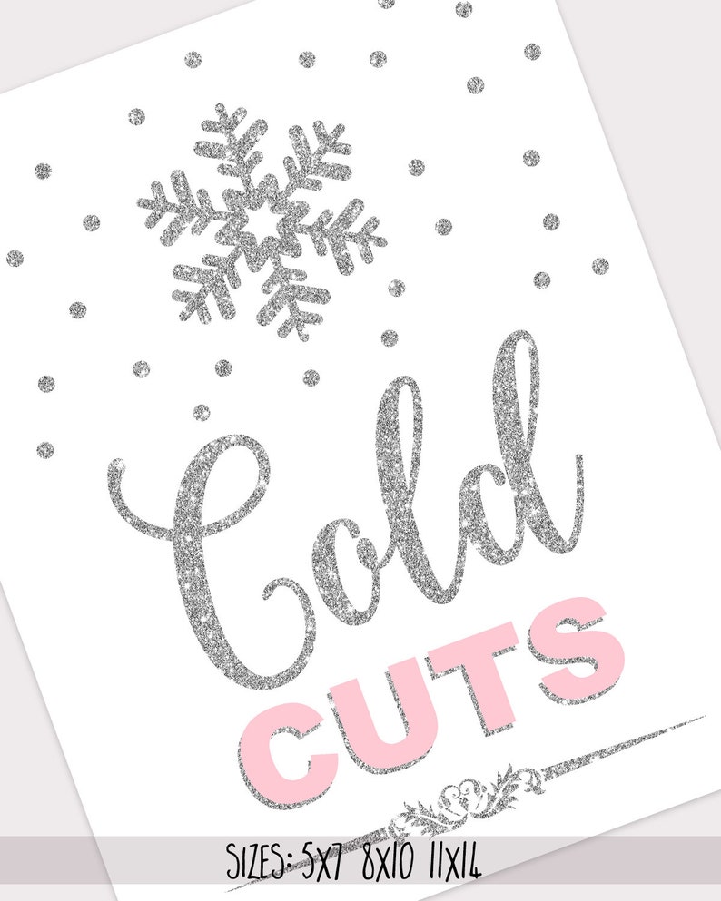 Cold Cuts Sign Printable Winter Onederland Decorations Pink | Etsy