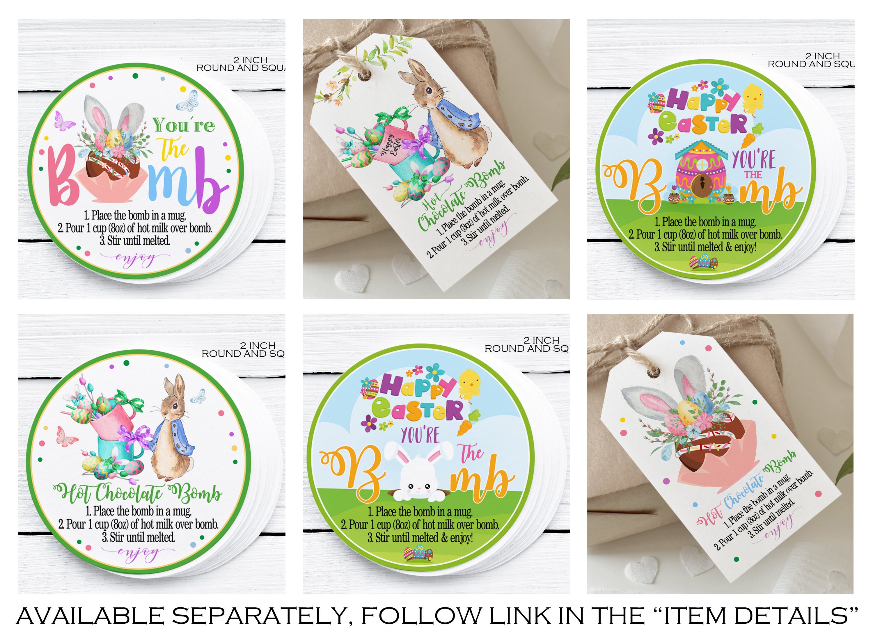 Easter Hot Chocolate Bomb Tags Printable You're the Bomb - Etsy