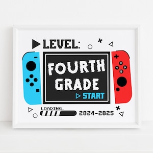 First Day of 4th Grade Sign Printable Photo Prop Modern Sign First Day ...