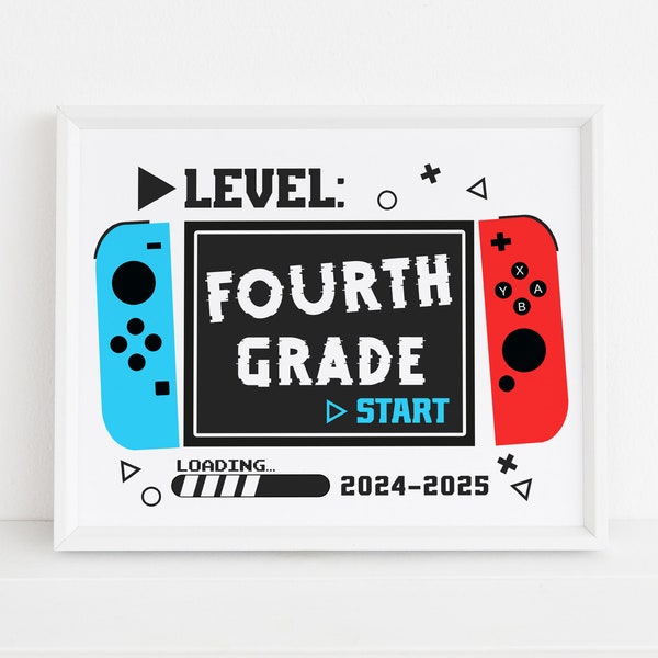 First Day of 4th Grade Sign Printable Photo Prop Modern Sign First Day ...