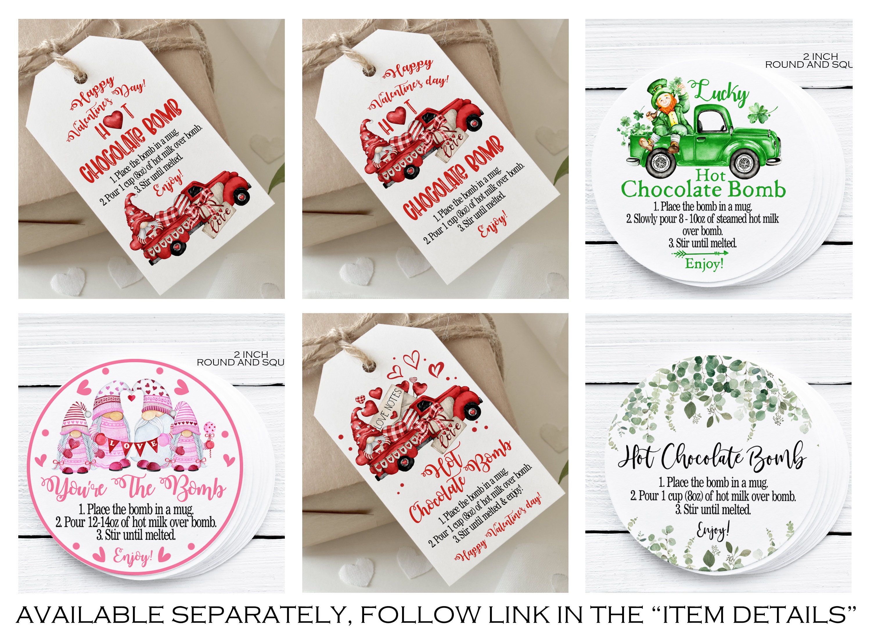 Hot Chocolate Bomb Tags Printable Hot Cocoa Bomb Tag - Etsy