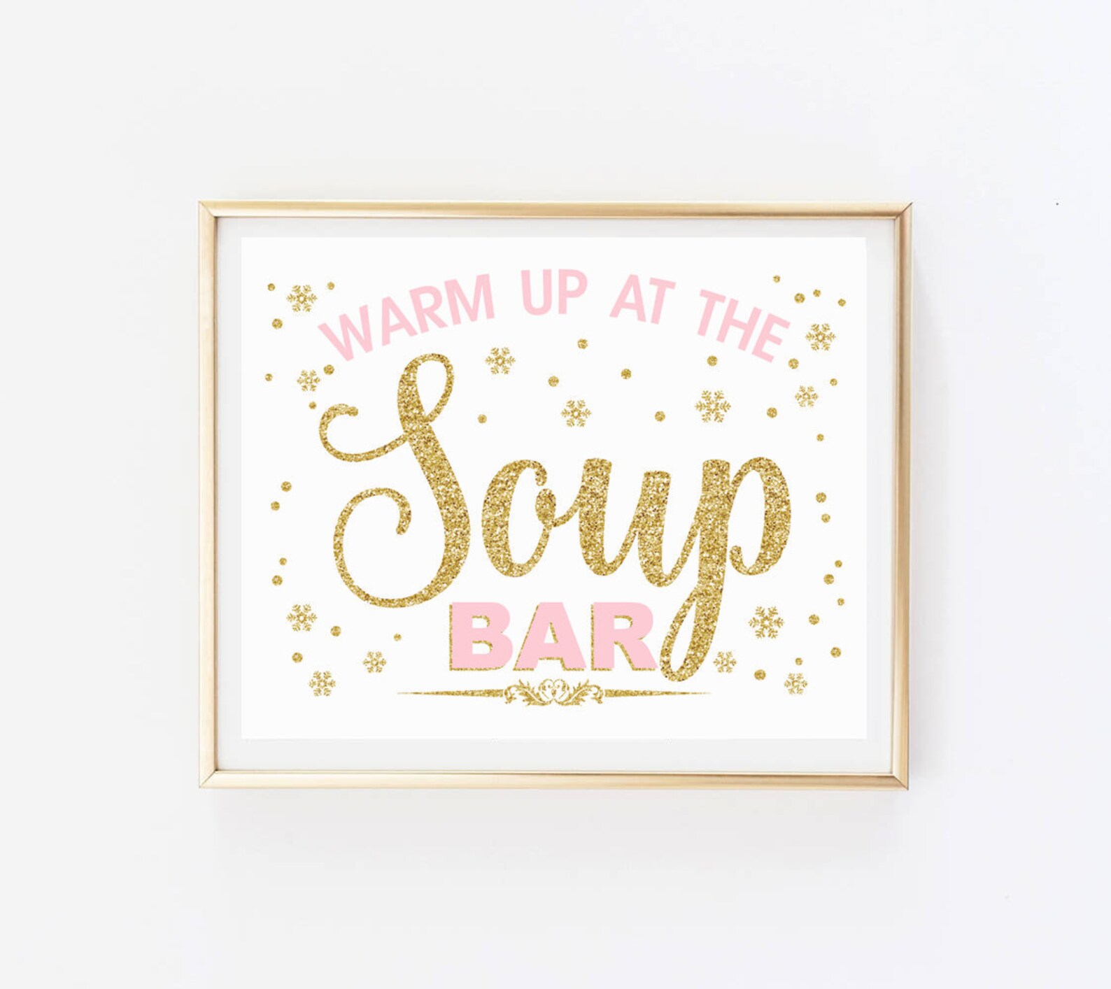 Soup Bar Sign Printable Winter Onederland Decorations Pink | Etsy