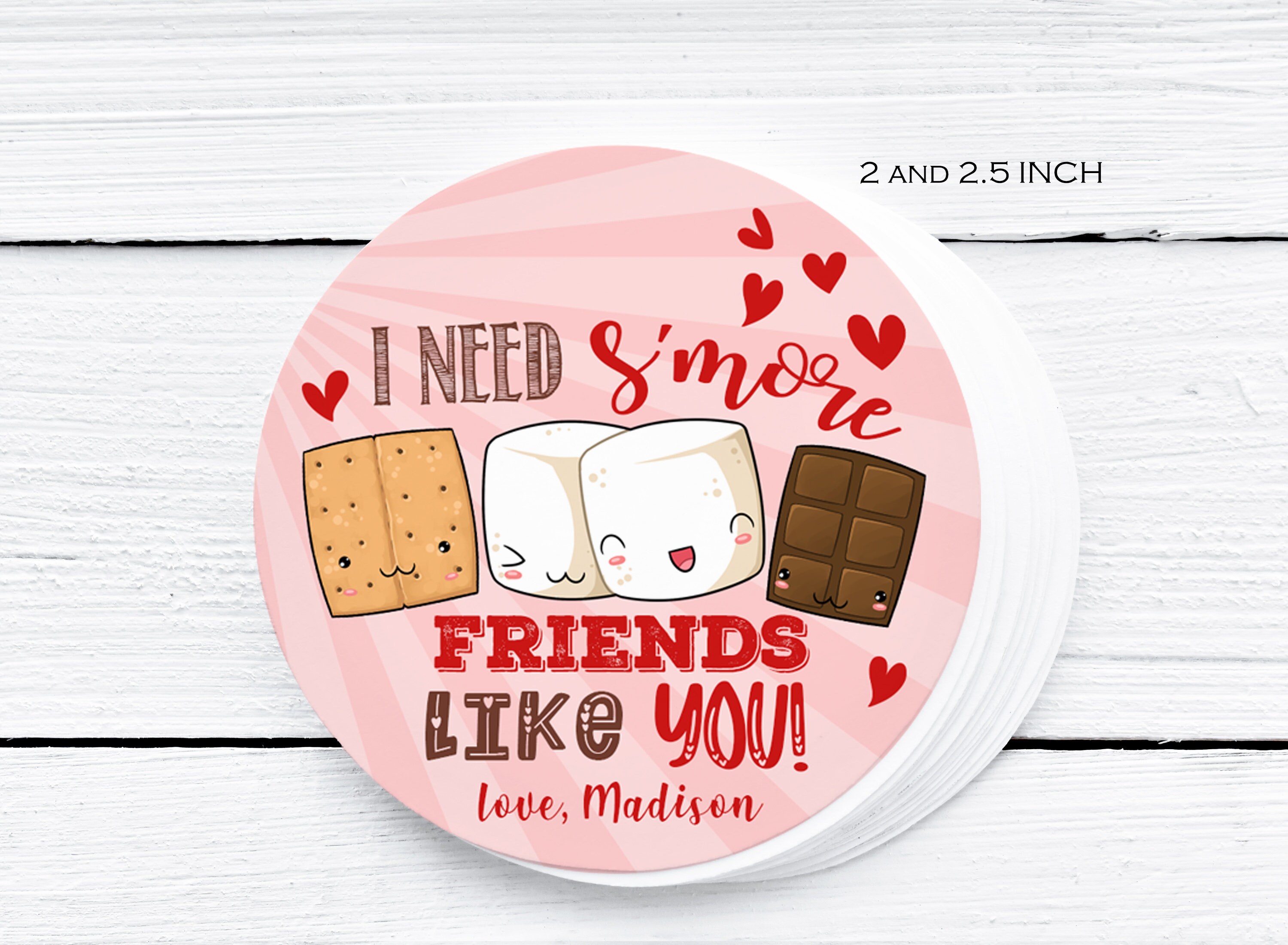 S'mores Valentine's Day Gift Tag Printable I Need - Etsy
