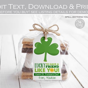 EDITABLE Rainbow Seeds St. Patrick's Day Tag Printable, St. Patty's ...