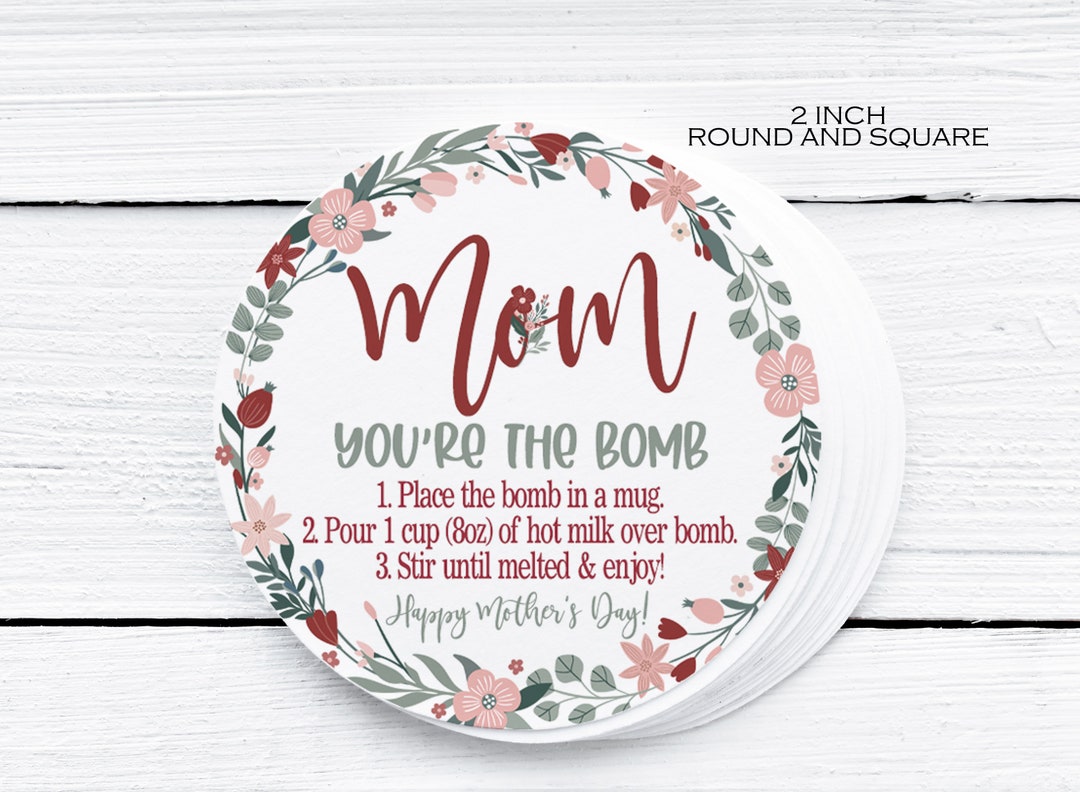 Mother's Day Hot Chocolate Bomb Tags Printable, Floral Boho Hot Cocoa ...