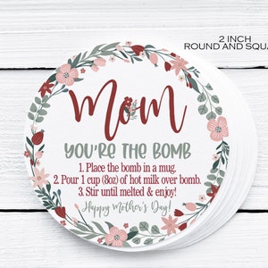 Mother's Day Hot Chocolate Bomb Tags Printable, Floral Boho Hot Cocoa ...