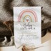 EDITABLE Boho Rainbow Thank You Card Printable, Girl Baby Shower Flat ...