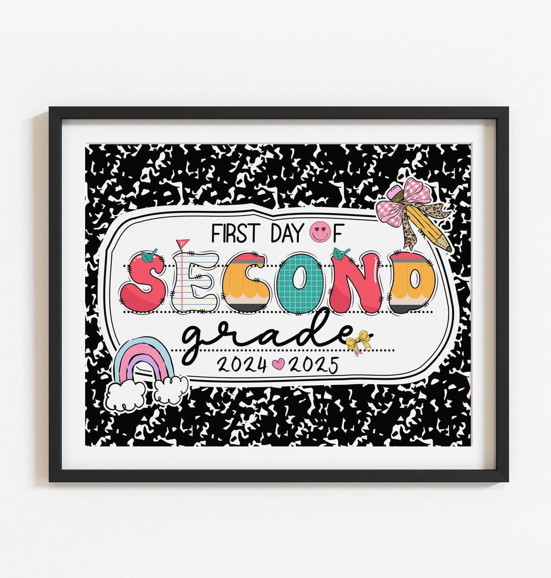 First Day of 2nd Grade Sign Printable, Girl Back to School Photo Prop ...