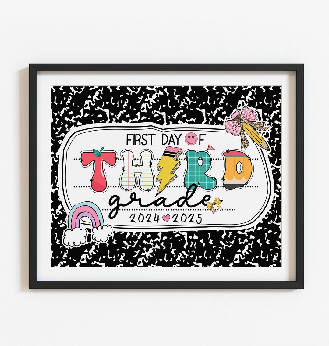 First Day of 3rd Grade Sign Printable, Girl Back to School Photo Prop ...