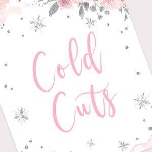 Cold Cuts Sign Printable, Winter Onederland Decorations, Blush Pink and ...