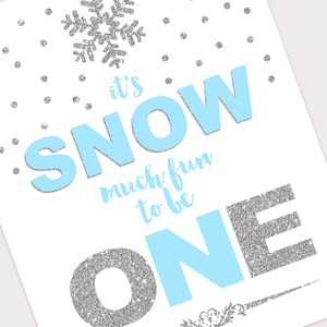 It's Snow Much Fun to Be One Sign Printable, Winter Onederland ...