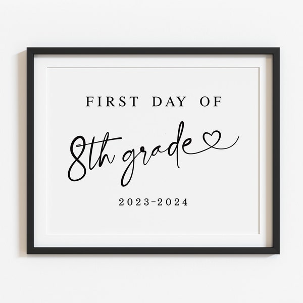 First Day of 8th Grade - Etsy