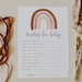 Boho Rainbow Baby Bingo Game Printable, Girl Baby Shower Activity ...
