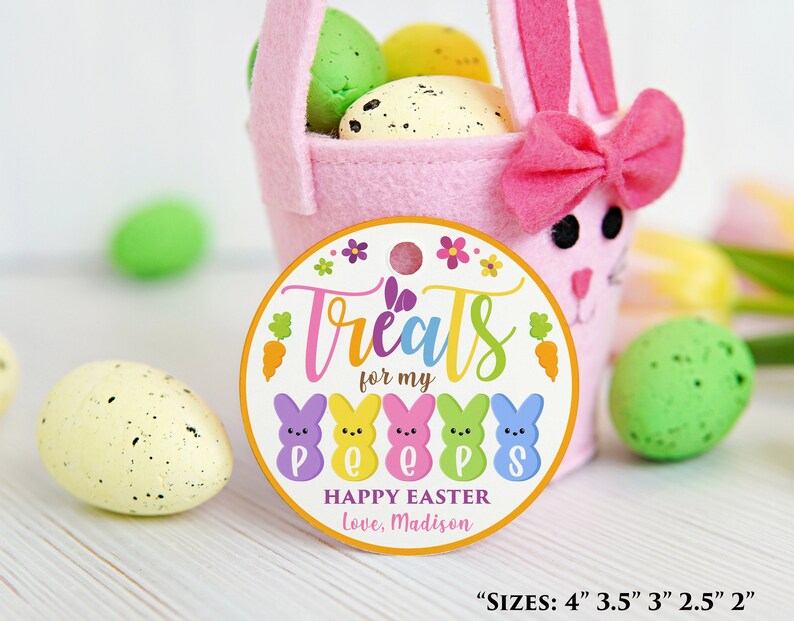 EDITABLE Treats for My Peeps Tags Easter Gift Tag Printable - Etsy
