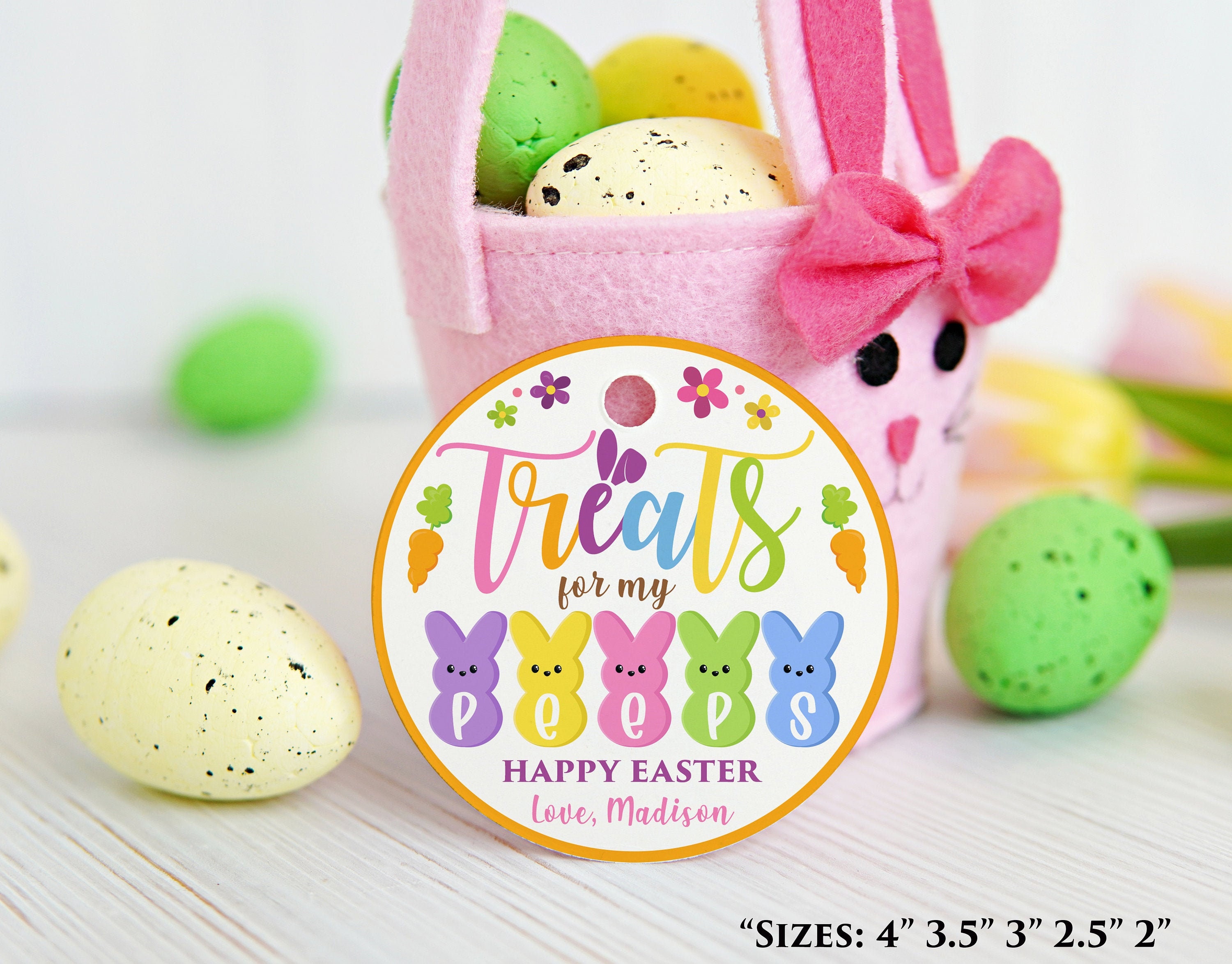 EDITABLE Treats for My Peeps Tags Easter Gift Tag Printable - Etsy