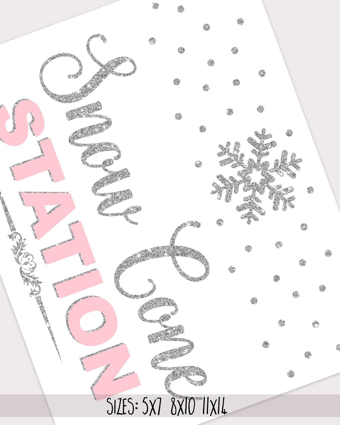 Snow Cone Station Sign Printable Winter Onederland | Etsy
