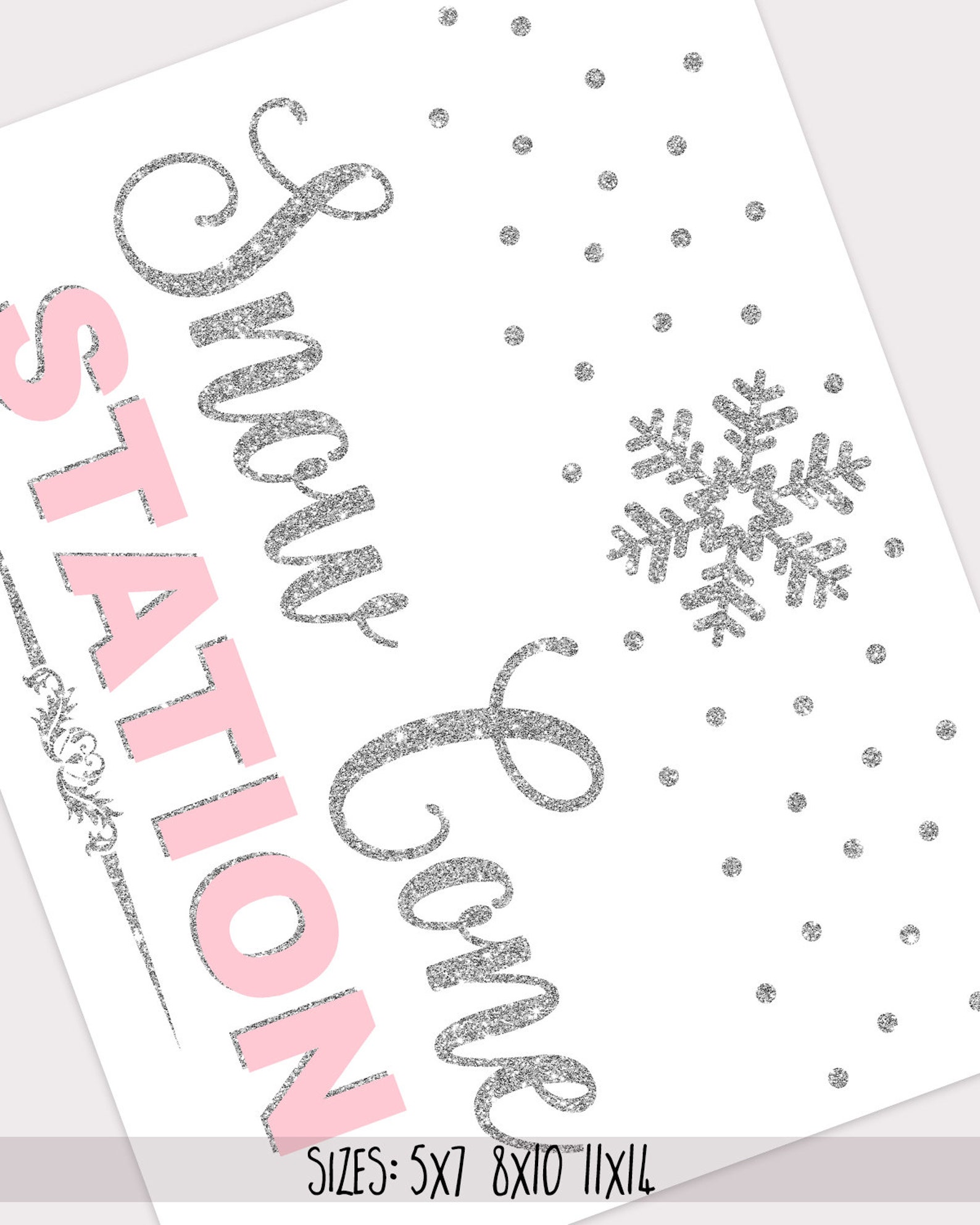 Snow Cone Station Sign Printable Winter Onederland | Etsy