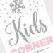 Kids Corner Sign Printable Winter Onederland Decorations - Etsy