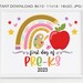 Rainbow First Day of Pre-k3 Sign Printable, Girl Back to School Poster ...
