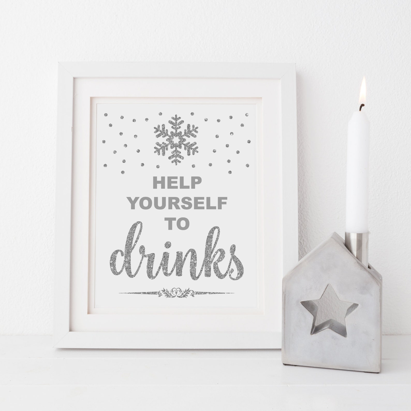 Help Yourself to Drinks Sign Printable, Winter Onederland Decorations ...