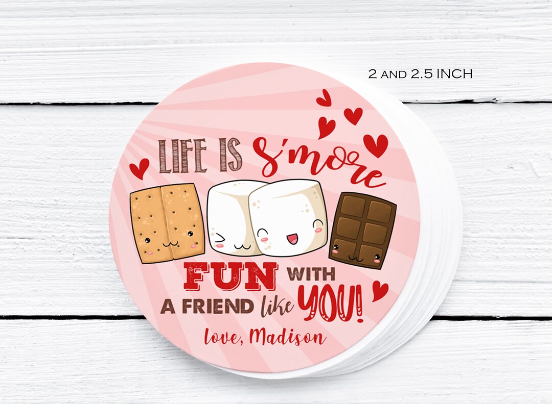 S'mores Valentine's Day Gift Tag Printable, Life is S'more Fun With a ...