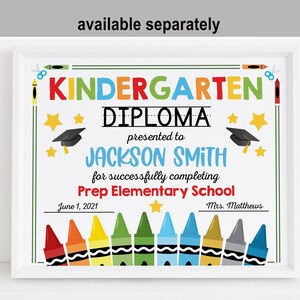 EDITABLE Kindergarten Diploma Printable, Personalized Girl Preschool ...