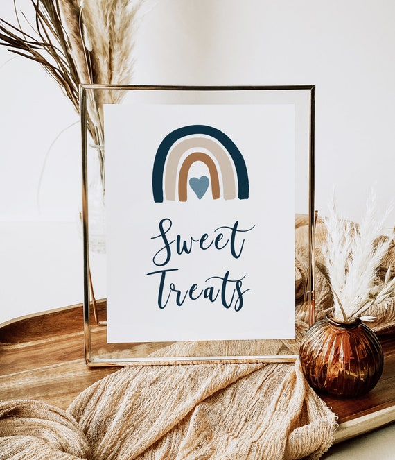 Sweet Treats Sign Printable Boho Rainbow Dessert Table Candy | Etsy