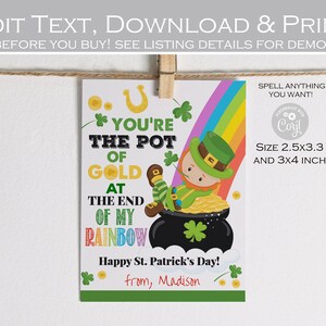 EDITABLE You're the Pot of Gold at the End of My Rainbow, St. Patrick's ...