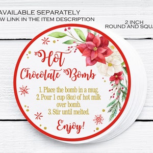 Christmas Hot Chocolate Bomb Tags Printable, Hot Cocoa Bomb ...
