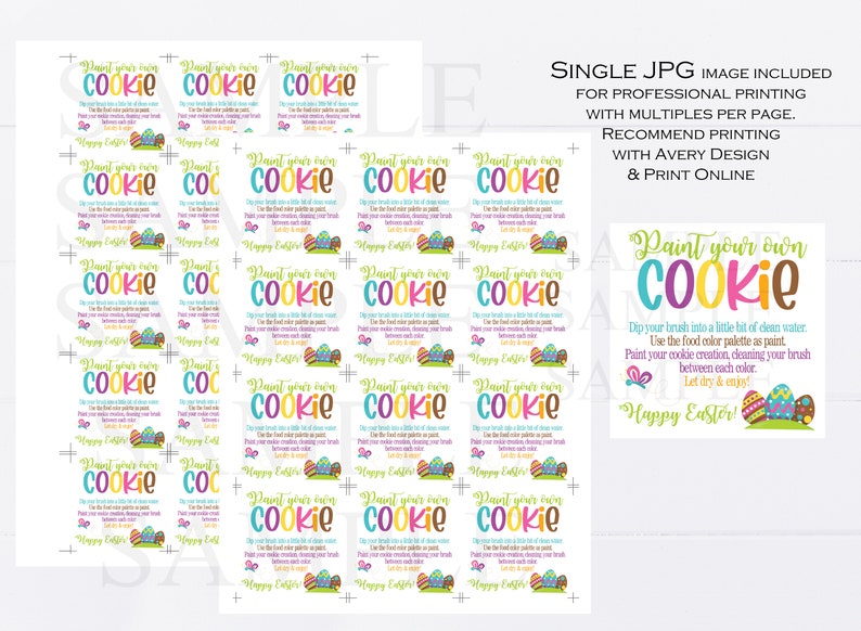 Easter Paint Your Own Cookie Tag Instructions PYO Cookie - Etsy