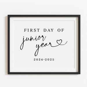 Minimalist First Day of 11th Grade Sign Printable, Modern Back to ...
