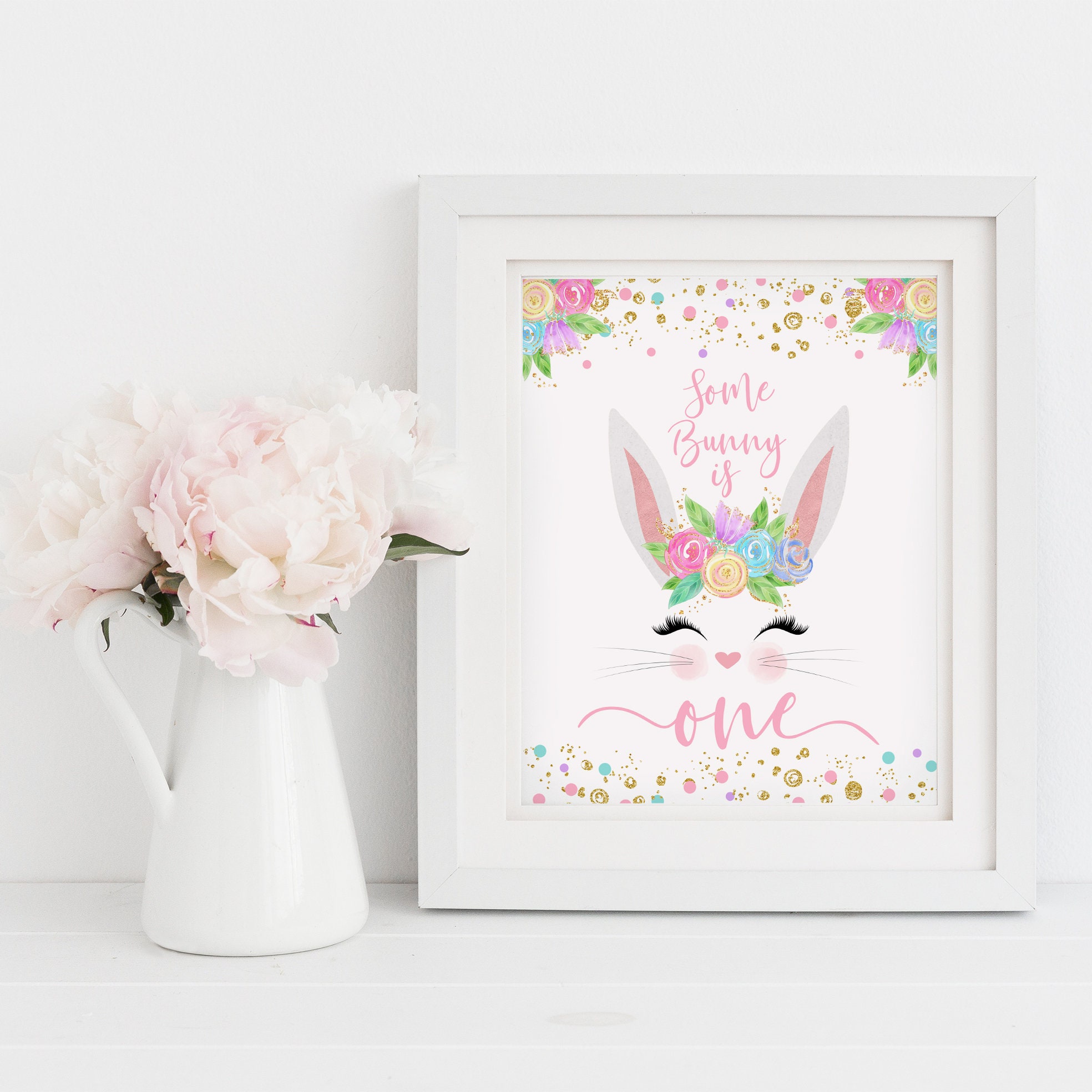 Some Bunny is Turning One Sign Printable First Birthday Sign - Etsy