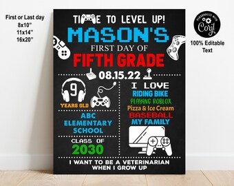 Soccer First Day of School Sign Printable Boy Back to School - Etsy