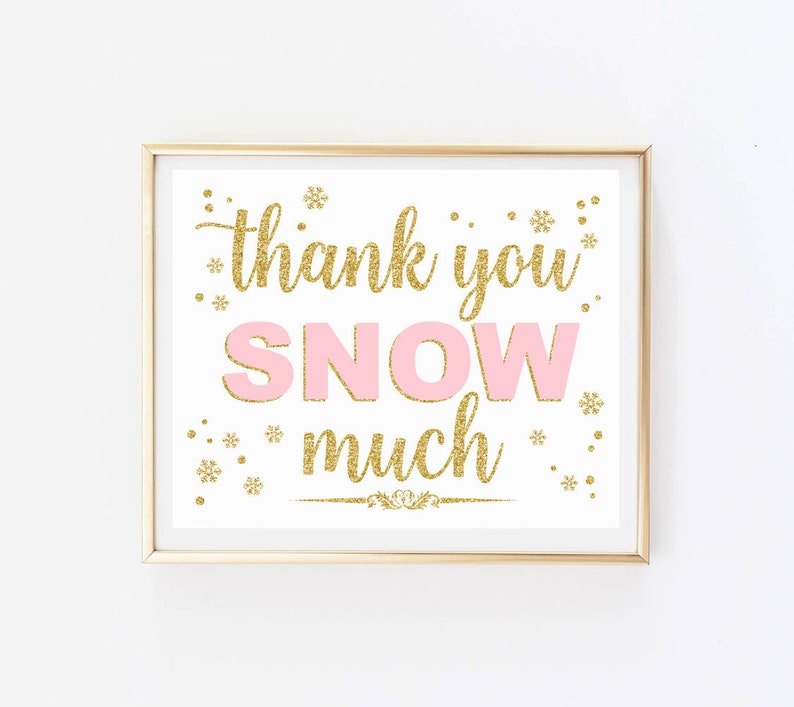 Thank You Snow Much Sign Printable Winter Onederland | Etsy