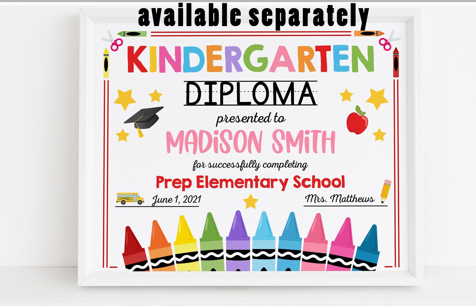 ANY GRADE EDITABLE Kindergarten Diploma Printable - Etsy