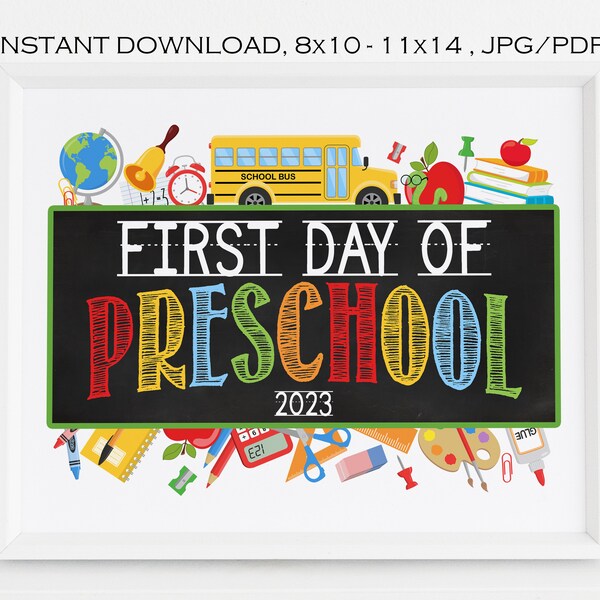 Preschool Sign - Etsy