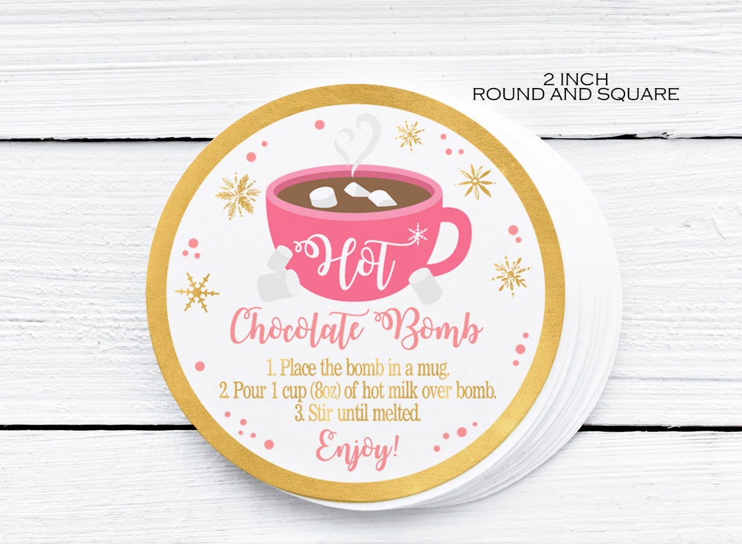 Hot Chocolate Bomb Tags Printable, Hot Cocoa Bomb Instructions Girl ...