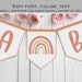EDITABLE Boho Rainbow Baby Shower Welcome Sign Printable, Earth Tones ...